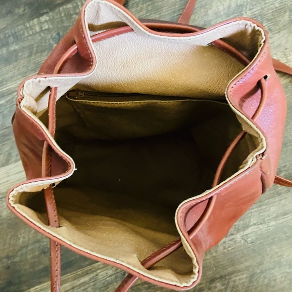 Bags | French Leather Vintage Backpack | Poshmark